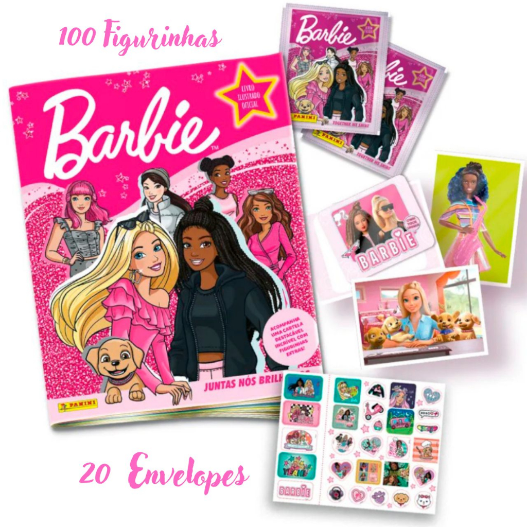 Kit Com 100 Figurinhas Barbie (20 Envelopes) + Álbum Oficial | Shopee ...