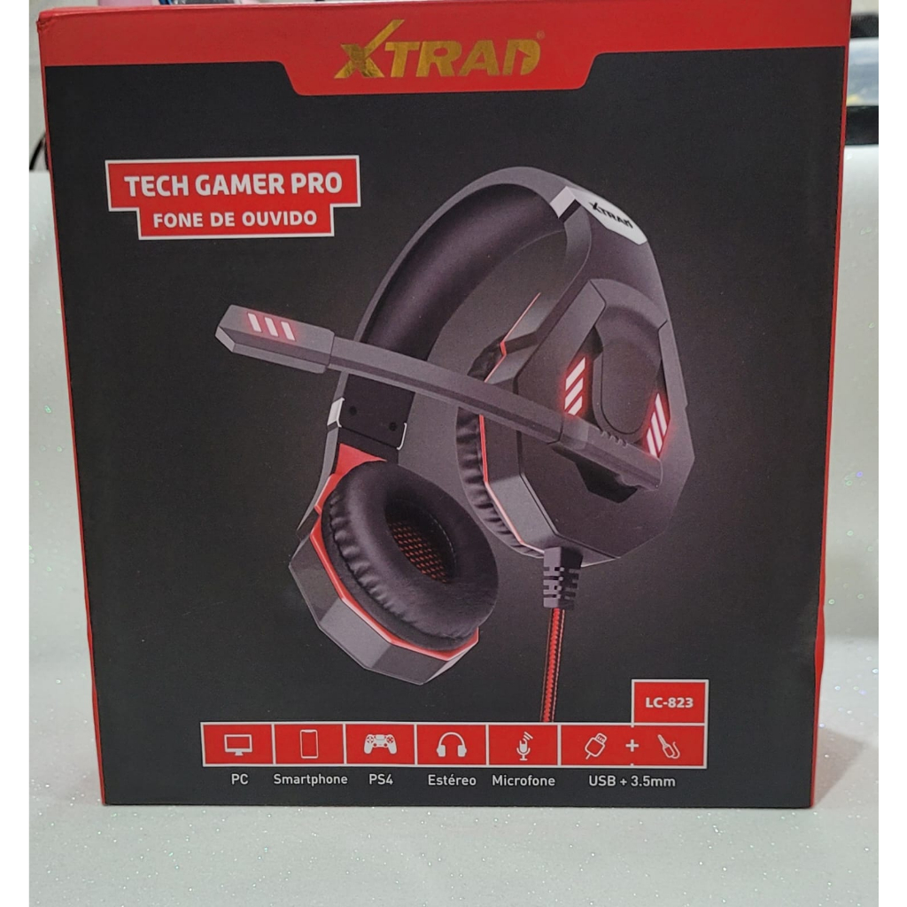 Headset Fone de ouvido Tech Gamer Pro com Led Profissional LC-823 XTRAD ...