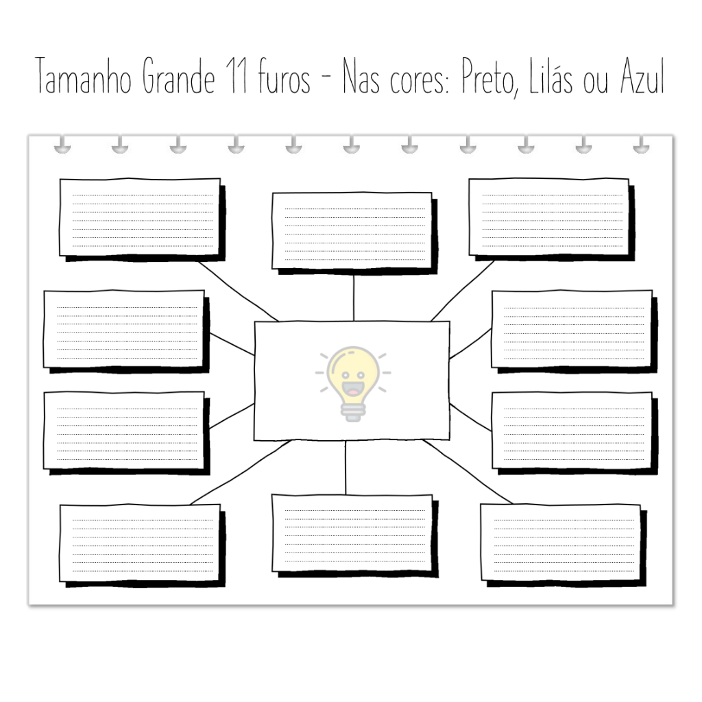 Refil Mapa Mental 120g 20 Folhas (GRANDE 11 FUROS) | Shopee Brasil