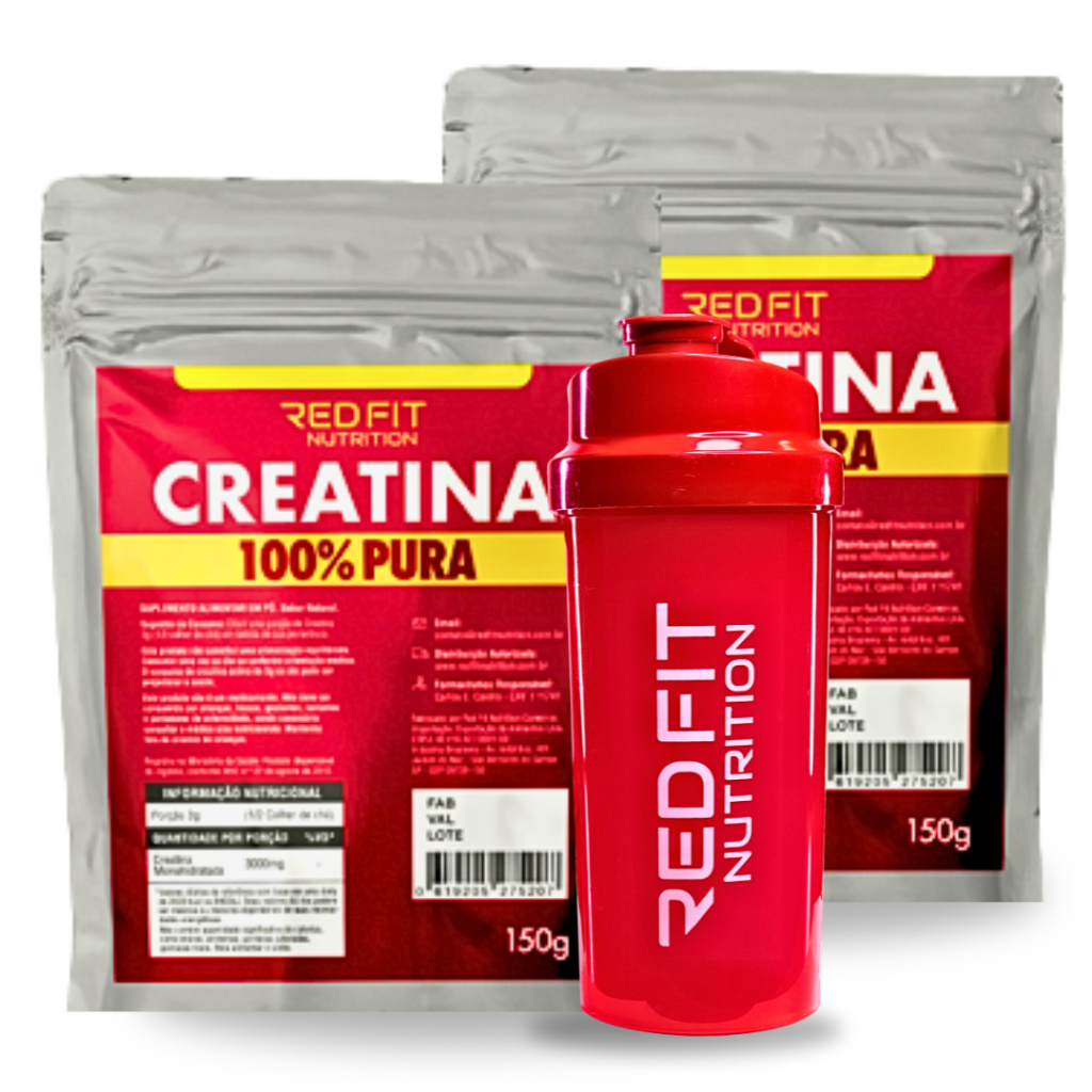 Creatina Monohidratada 300g 100 Pura Importada C Laudo Red Fit