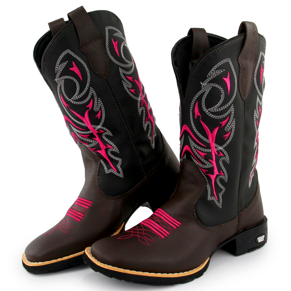 Bota Texana Country Femina Cano Longo Conforto Delegada Lançamento ...