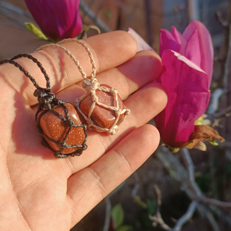 Colar Hippie Pedra Sol Castroado Pedras Naturais Na Redinha | Shopee Brasil