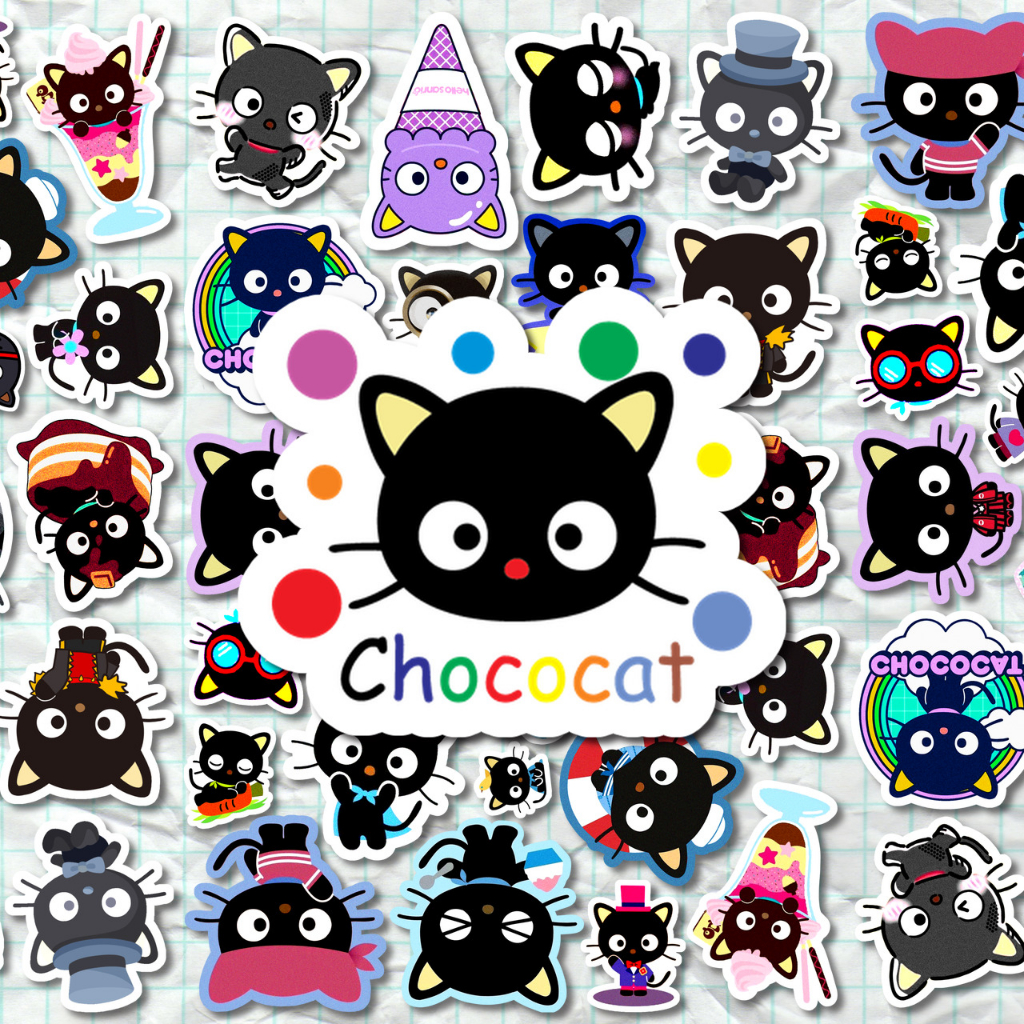 Pack de Adesivo Chococat ♡ Sanrio ♡ Hello Kitty e Amigos ♡ Gato Preto ...