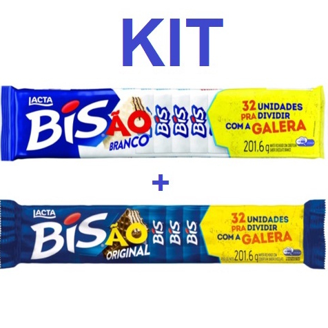 Chocolate Bis Lacta - Kit Bisão com 64 unidades ou 1 Bisão com 32 unidades por caixa. Escolha ...
