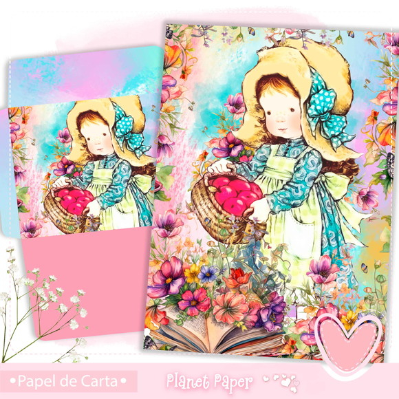 Papel de Carta Sarah Kay (4 Papéis e 2 Envelopes) | Shopee Brasil