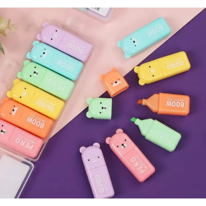 Marca Texto Fofo Ursinhos Animais Cores fofas | Shopee Brasil