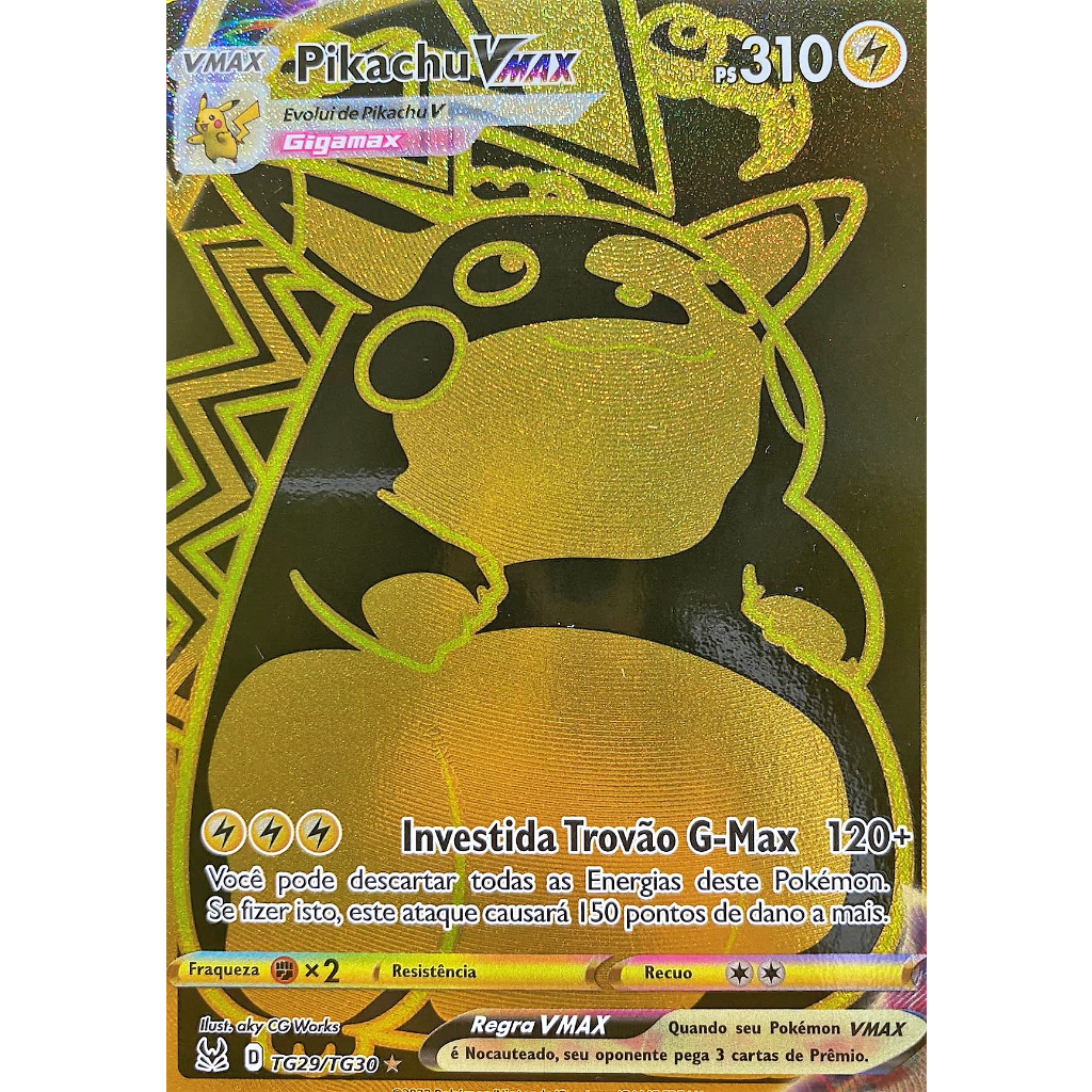 Carta Pikachu Vmax Gold Coleção Origem Perdida Pokemon TCG | Shopee Brasil