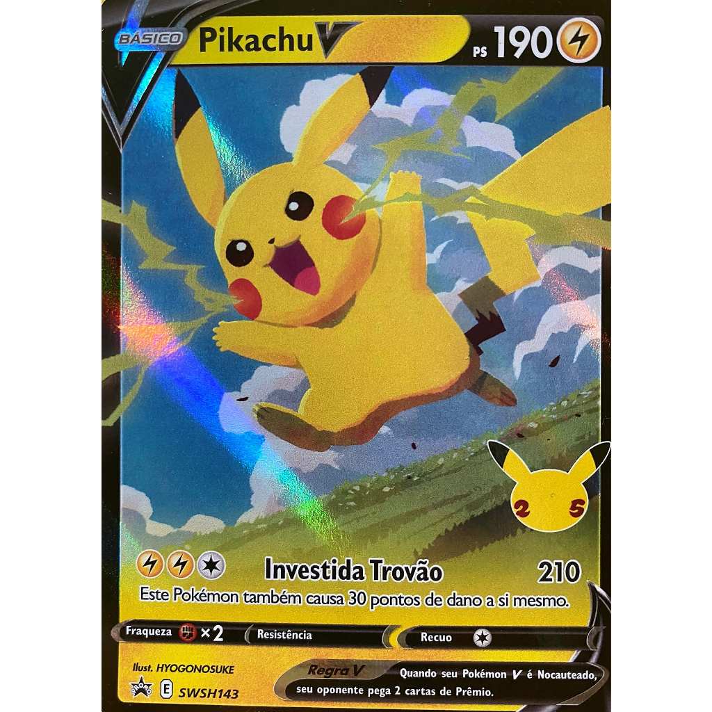 Carta Pikachu V Promo Coleção Celebrações Pokemon TCG | Shopee Brasil