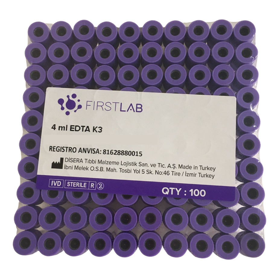 TUBO DE COLETA EDTA K3 4 ML, 13X75 MM. 100 UN/RACK | Shopee Brasil