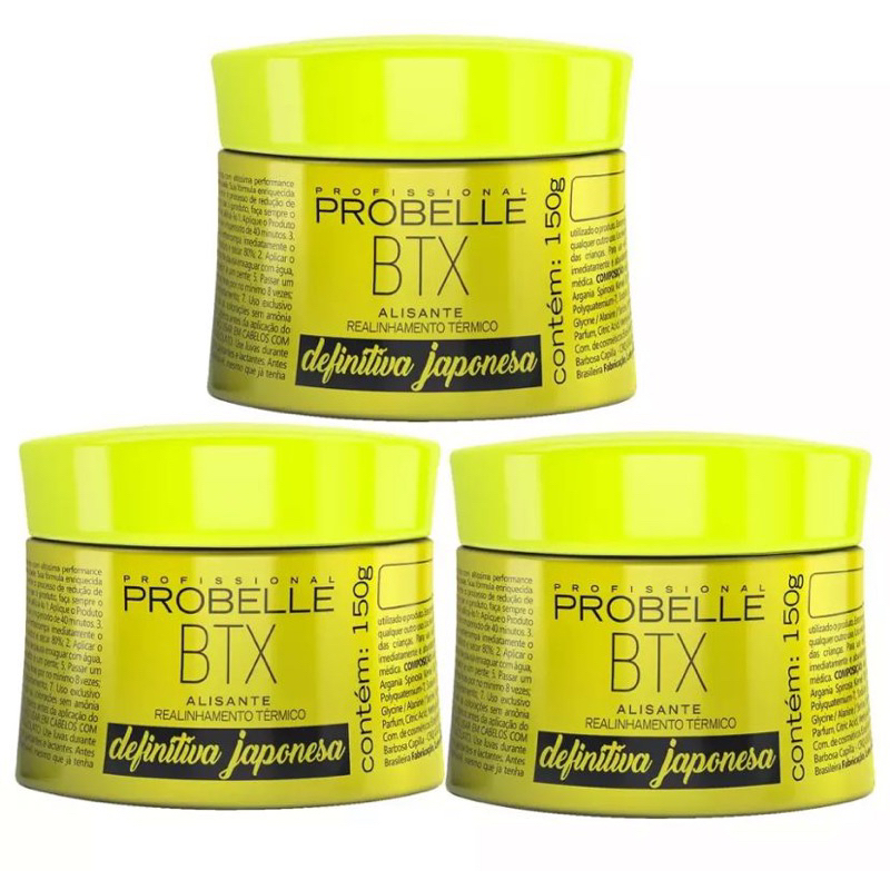 KIT 3 Botox Probelle Alisante Definitiva Japonesa 150g | Shopee Brasil