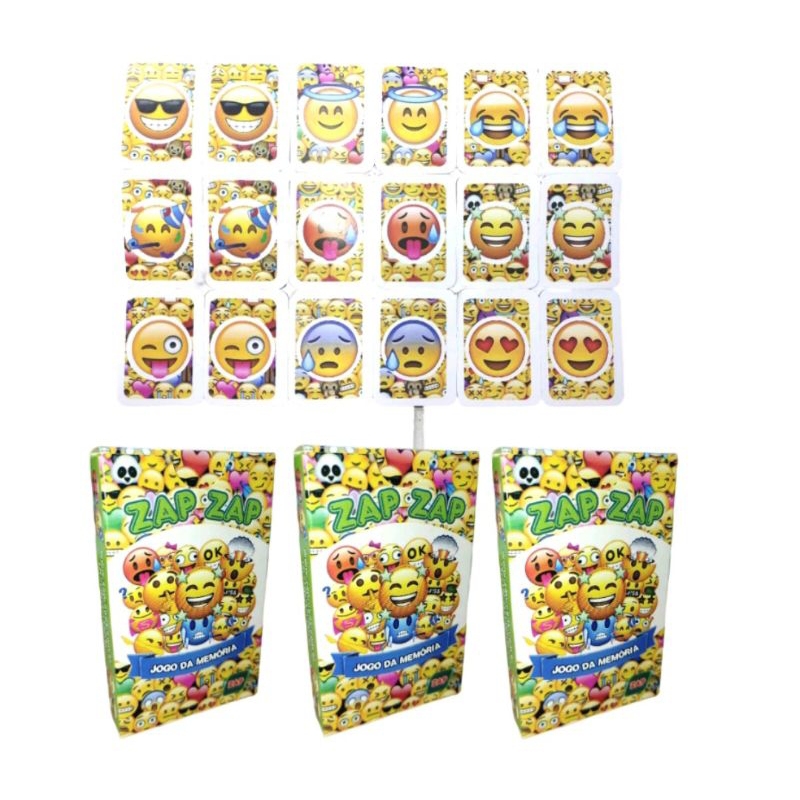 KIT 15 UNIDADE JOGO DA MEMORIA ZAP-ZAP EMOTION LEMBRANCINHA | Shopee Brasil