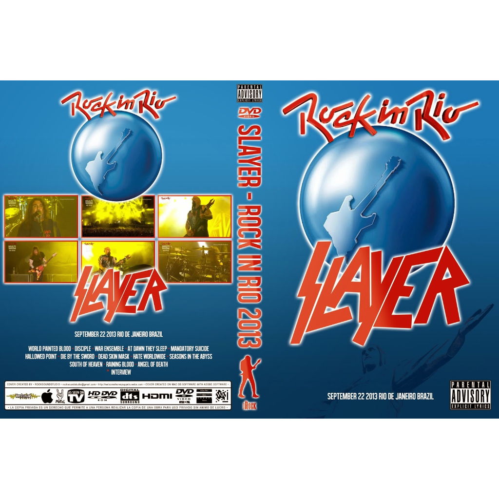 Slayer Rock in rio +Live River plate 2 dvds Bootlegs raros | Shopee Brasil