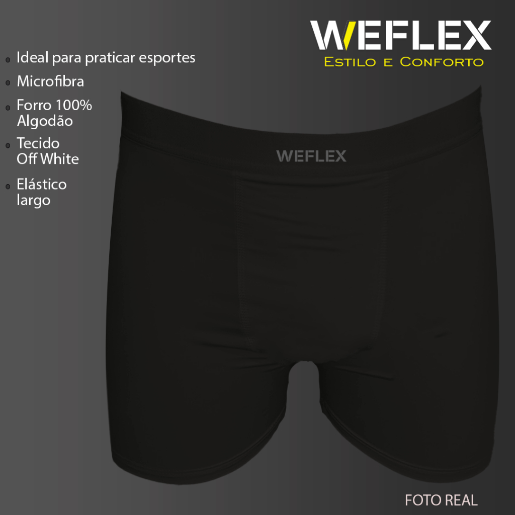 Kit Cueca Boxer 3 Unid Ideal para Esporte | WEFLEX | Shopee Brasil