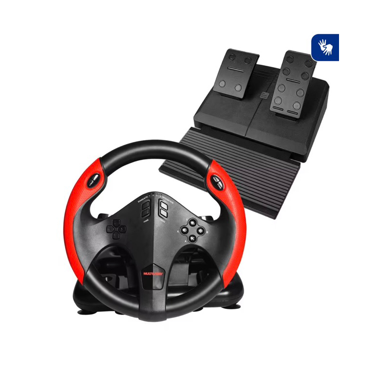 Volante Gamer Multiplataforma Multilaser JS087 com Pedal | Shopee Brasil