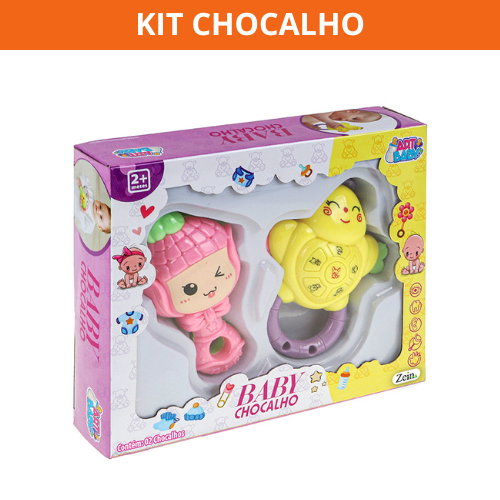 Kit Chocalho para Bebê Infantil 2 Peças - Menino e Menina | Shopee Brasil