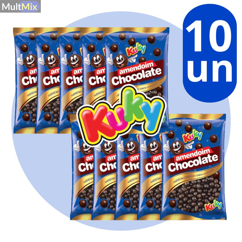 Kit 10un Amendoim Chocolate Kuky - 70g | Shopee Brasil