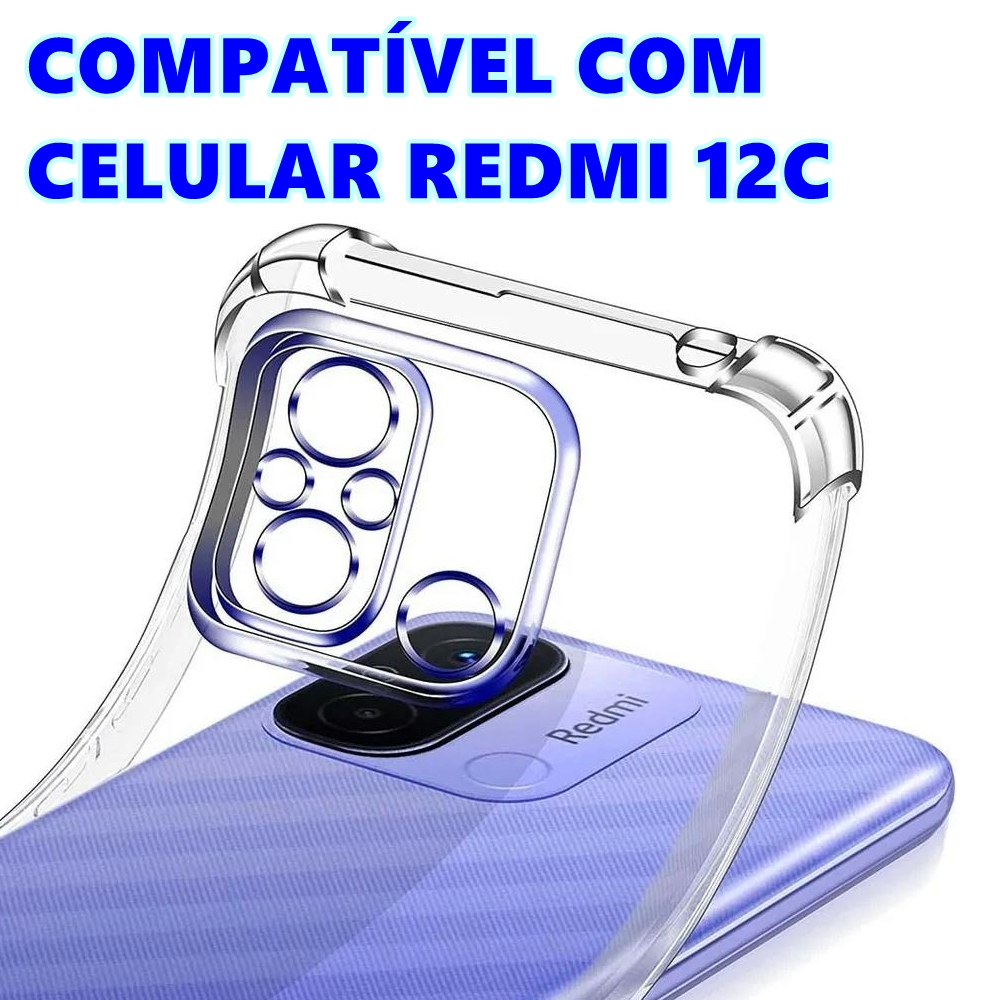 Capa Anti Impacto Redmi 12C Capinha Transparente Com Borda Protetora ...