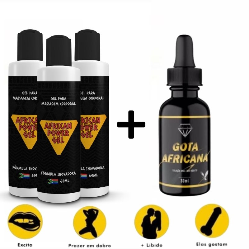 3 African Power Gel + Gota Africana Pronta Entrega - Kit Africano ...