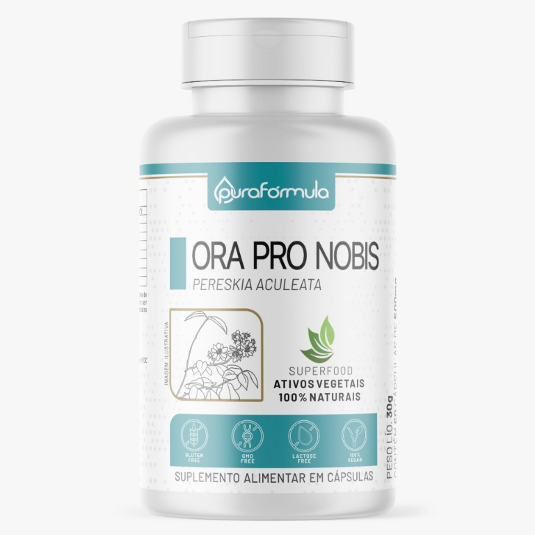 Ora Pro Nobis 500mg | 120 Cápsulas | Pura Fórmula | Shopee Brasil