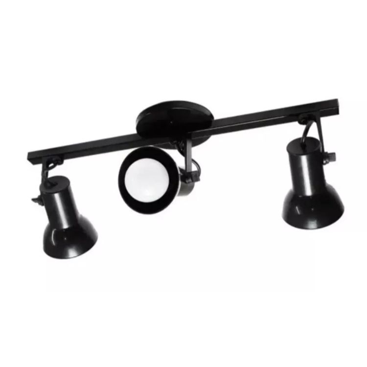 Luminária Spot Trilho Triplo 3 Sobrepor Direcionável E-27 3 Spots ...