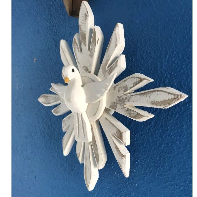 Lindo Resplendor Divino Espirito Santo em madeira 20x 20 cm - Artigo ...