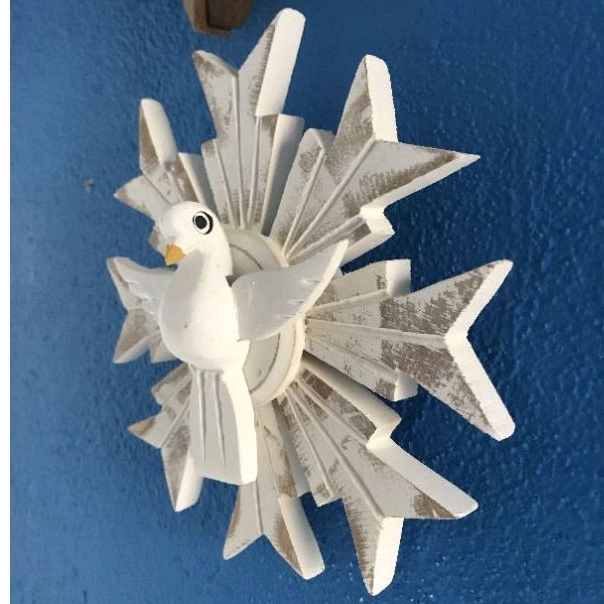 Lindo Resplendor Divino Espirito Santo em madeira 17 x 17 cm - Artigo ...