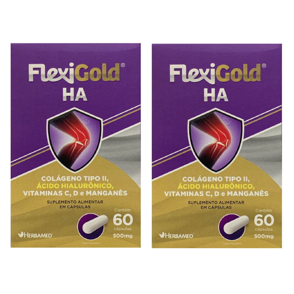 Kit 2 Caixas Flexigold Ha Colageno Tipo 2 Ácido Hialuronico Vitaminas C ...