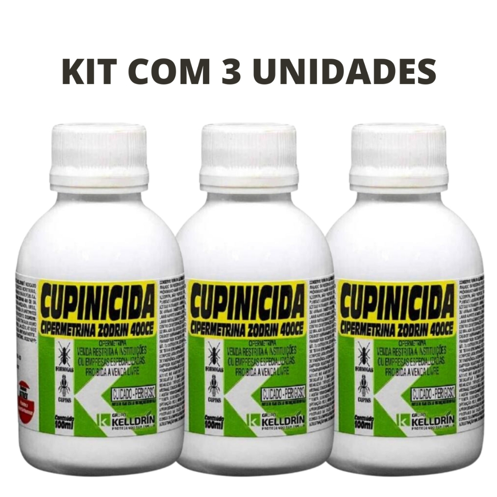 Kit Com 3 Mata Cupim Cupinicida Cipermetrina Zodrin 400ce 100ml ...
