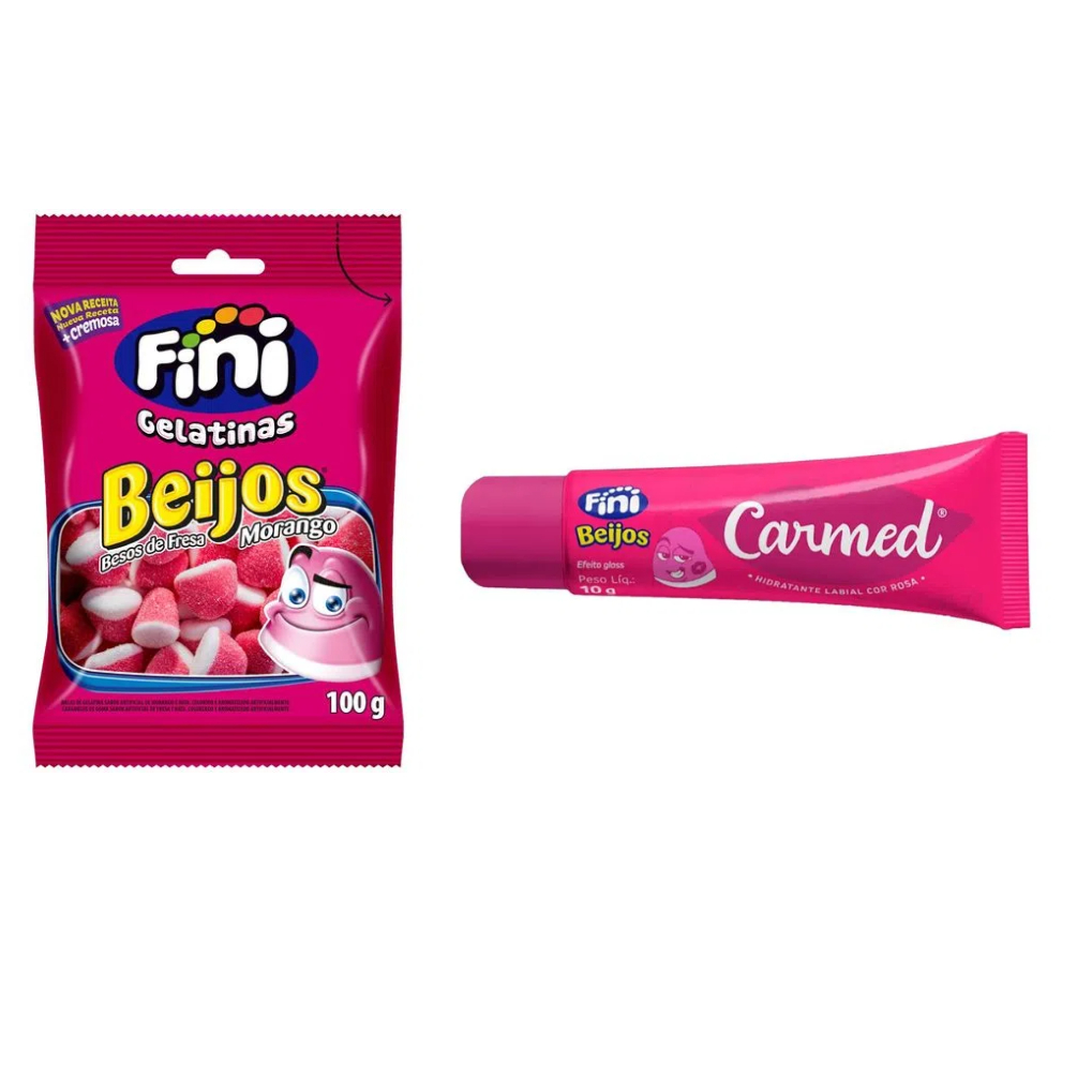 Hidratante Labial Carmed Fini Beijos 10g + Pacote bala Fini Beijos 100g ...
