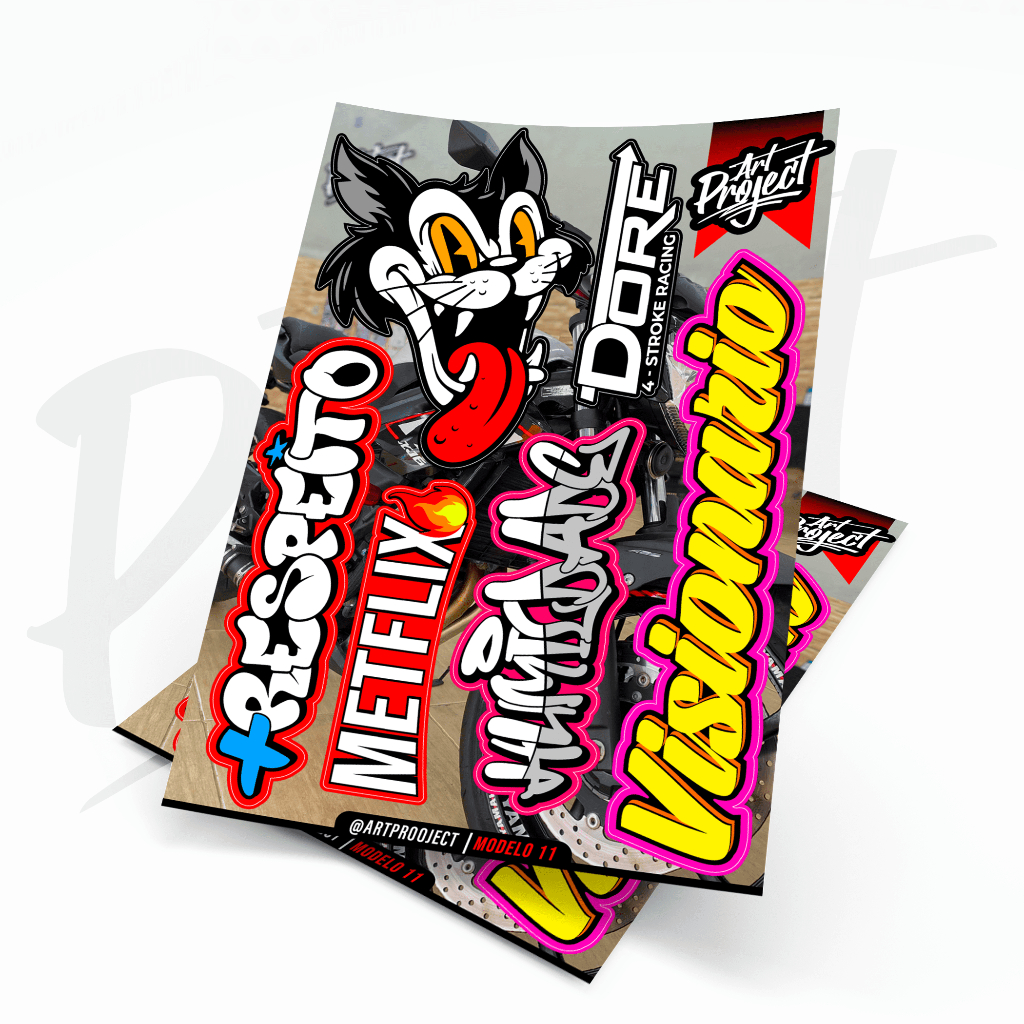 Cartela de Adesivos - Moto Carro Bike Caminhão | Mod. 13 | Shopee Brasil