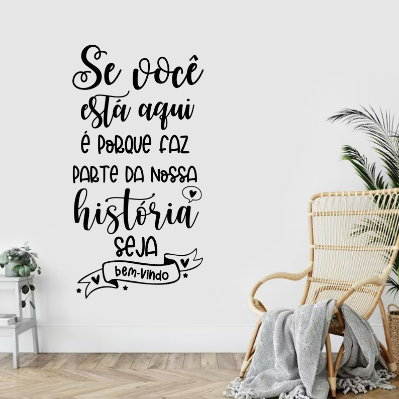Adesivo de Parede Frase Seja Bem Vindo Se Você Está Aqui Faz Parte da ...