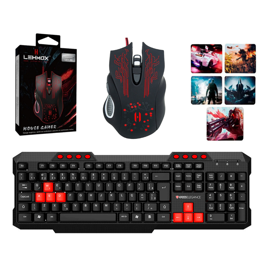 Kit Teclado e Mouse Gamer Multilaser Red Keys com Multimídia Usb ...
