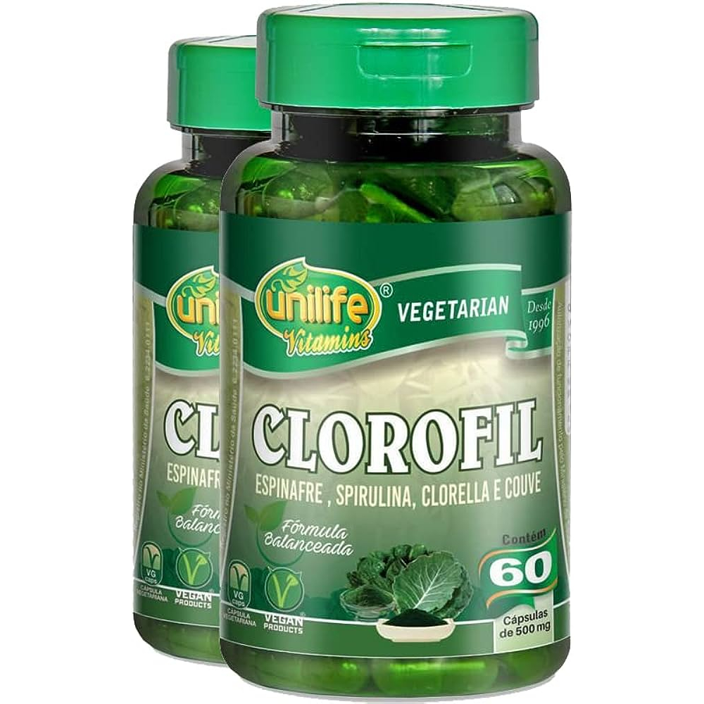 CLOROFIL 60 Cápsulas 500mg Unilife | Shopee Brasil