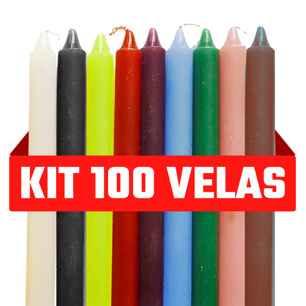 Kit 100 Velas Coloridas Palito Várias Cores | Shopee Brasil