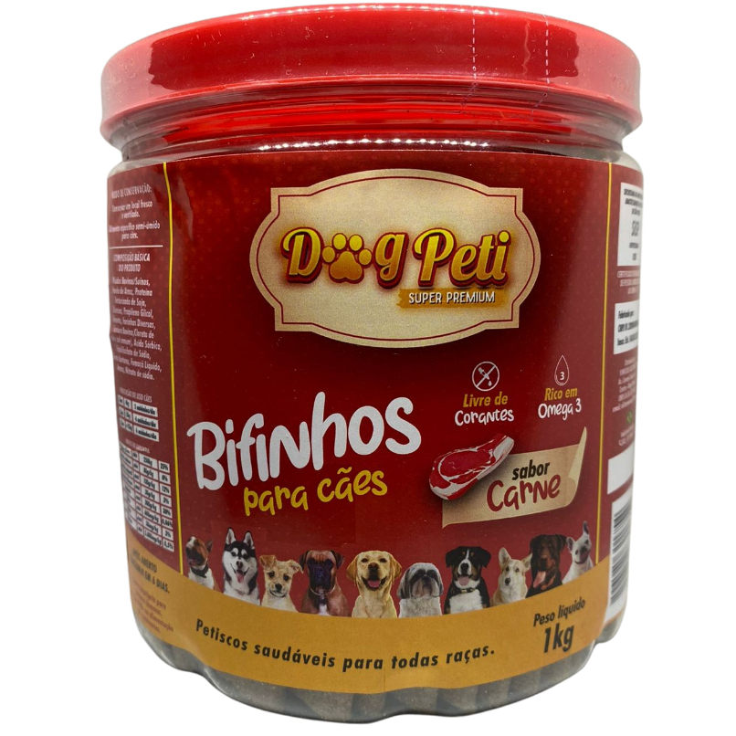 Petisco Bifinho Canino Dog Peti 1kg Sabor Carne + 65g | Shopee Brasil