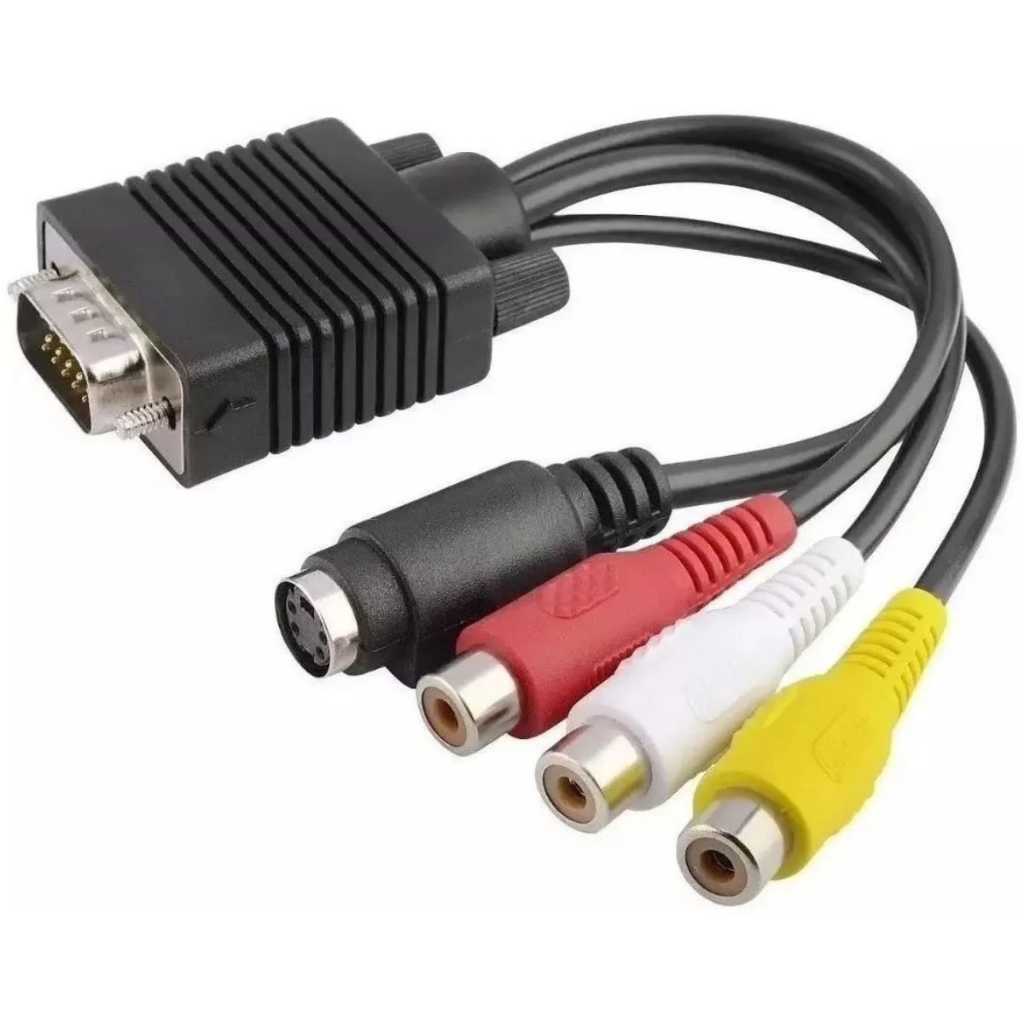 VGA SVGA para S Video 3 RCA AV TV Cabo Conversor Adaptador VGA 3 RCA ...