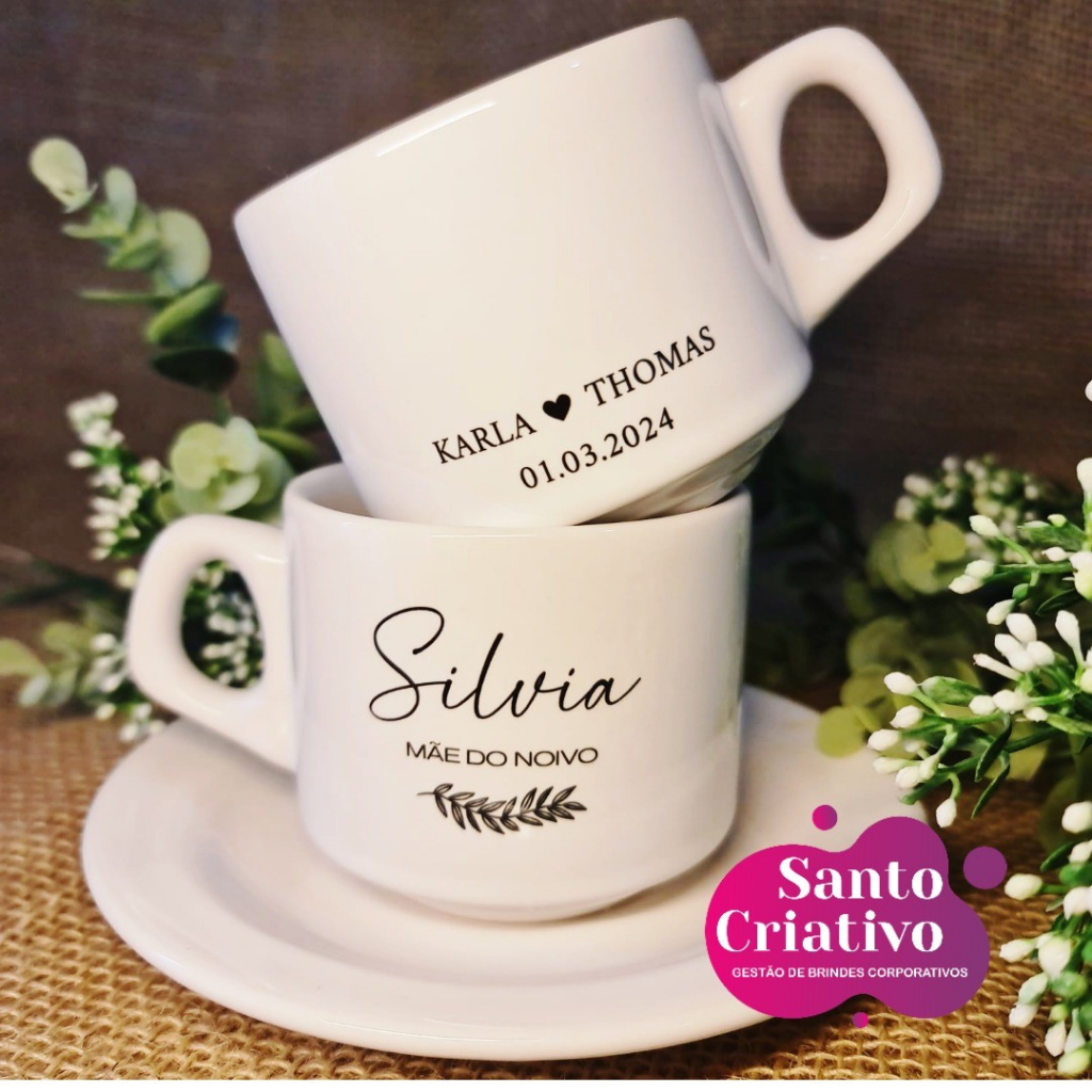 Xícara Personalizada Com Pires - 180ml | Shopee Brasil