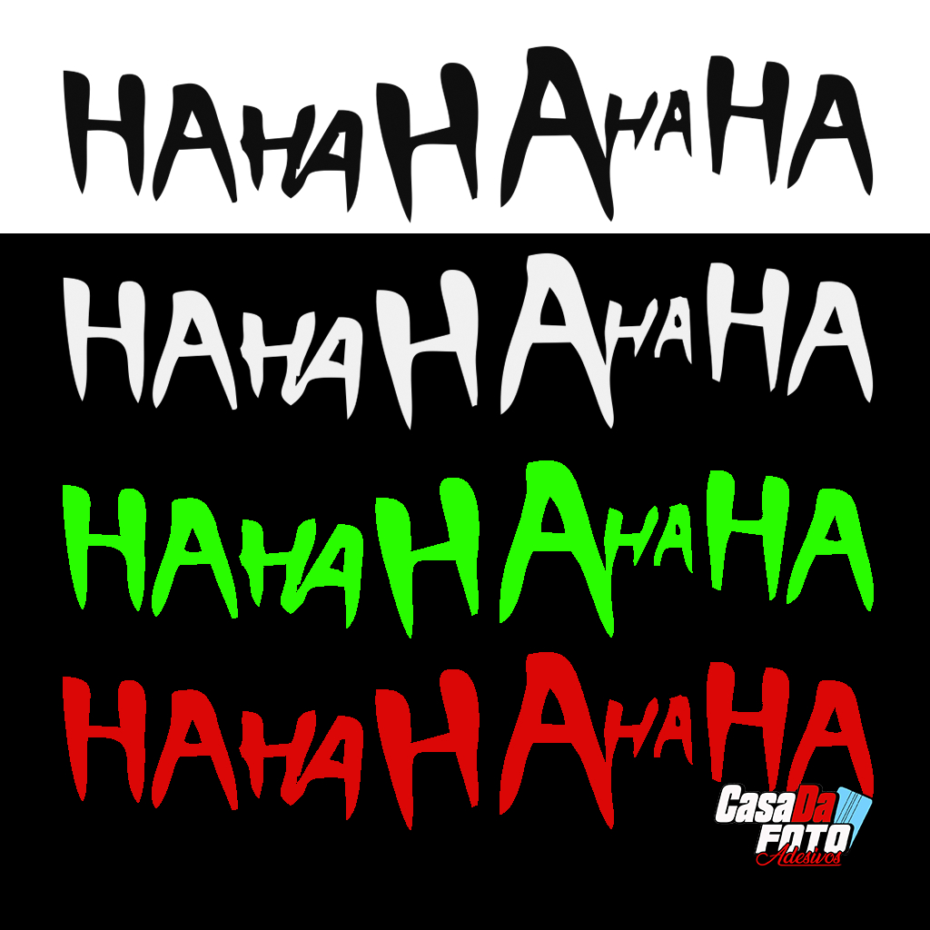Adesivo Hahaha Risada do Coringa kit com 15 ha para moto, carro, bike ...