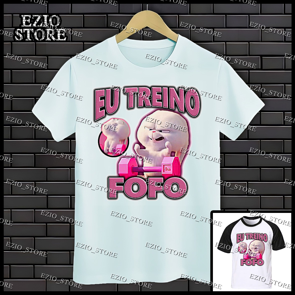 Camiseta "Eu Treino fofo" Snowball, Coelhinho Filme Pets Unissex, Blusa Treino Fofo, Camisa ...