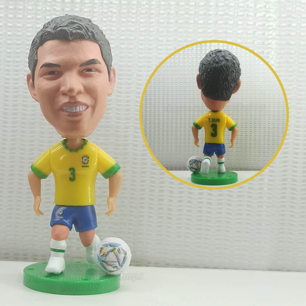 Mini Craque Thiago Silva Brasil - Miniatura Futebol Colecionável ...