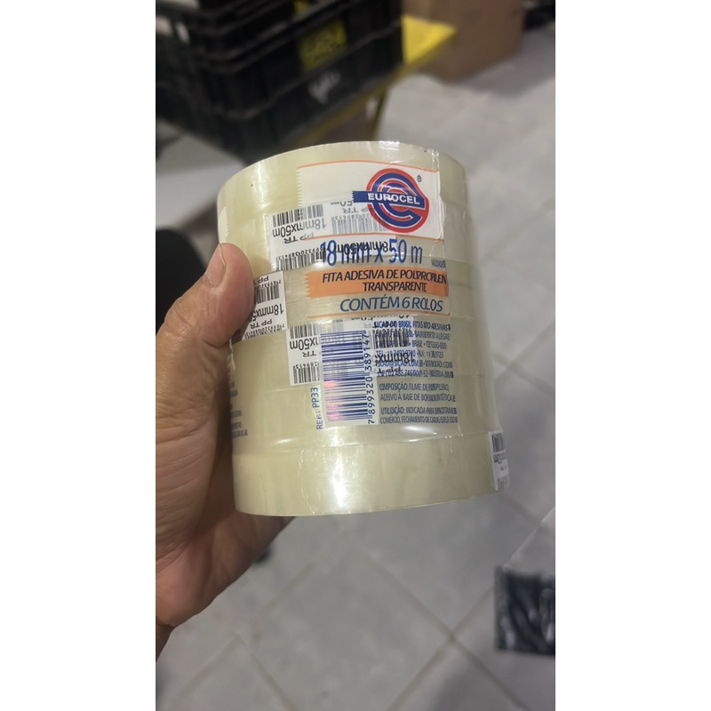 fita adesiva transparente 5 eurocel 18mm x 50m envio rápido . | Shopee ...