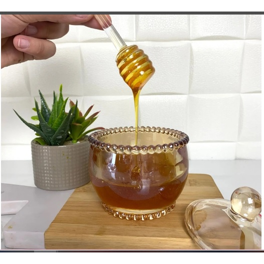 Meleira Pote Porta Mel De Cristal Vidro Wolff Com Tampa E Pegador Para ...