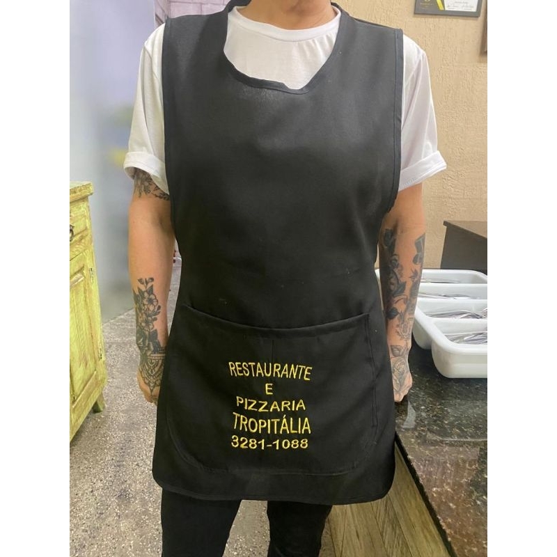Avental bata profissional personalizado com bordado | Shopee Brasil