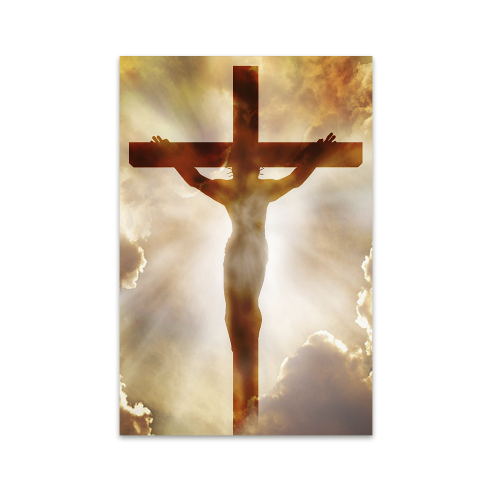 Quadro Decorativo Uma Peça Jesus Cristo na Cruz Bíblia Religioso ...