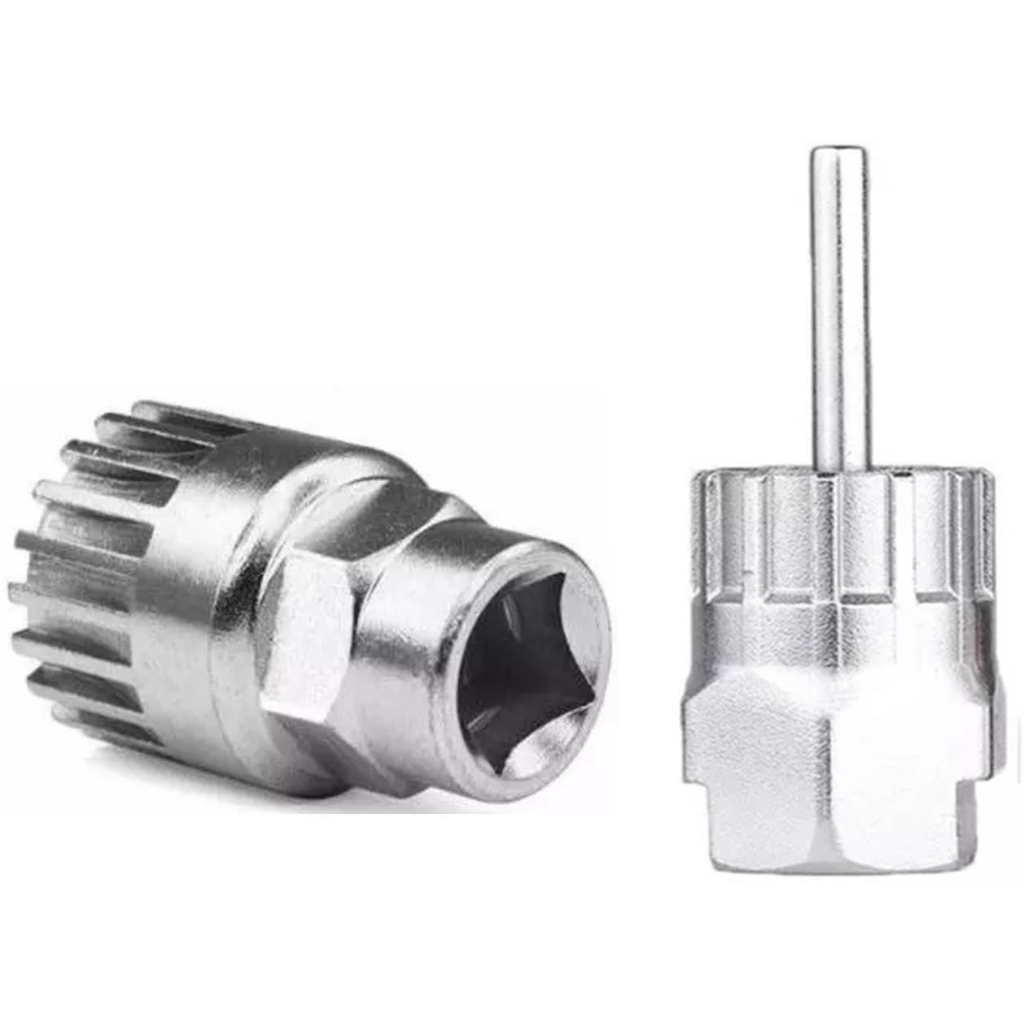 kit 2 Chave Extrator Bicicleta Bike Movimento Central + Ferramenta Extrator Cassete E Disco Bike ...