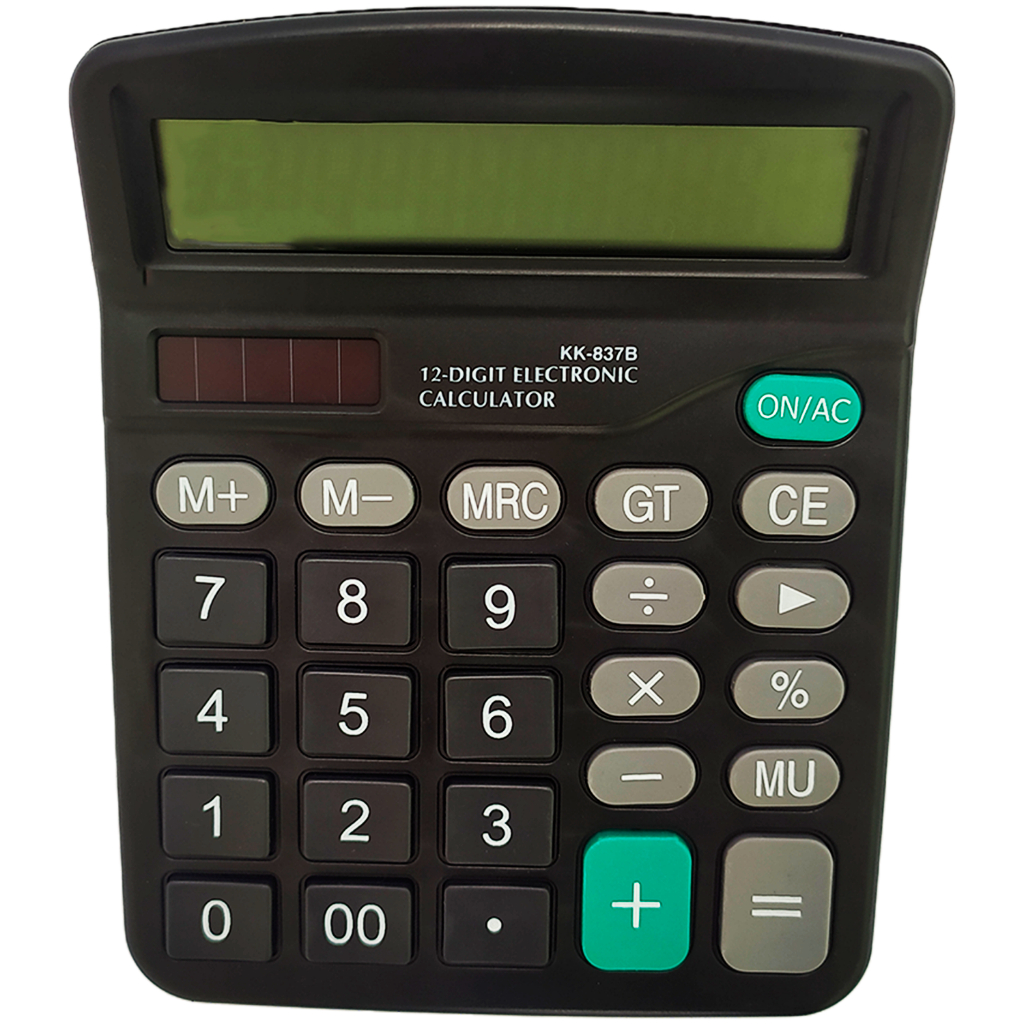 Calculadora Digital Básica de Mesa Visor 12 Dígitos Realiza Adição ...
