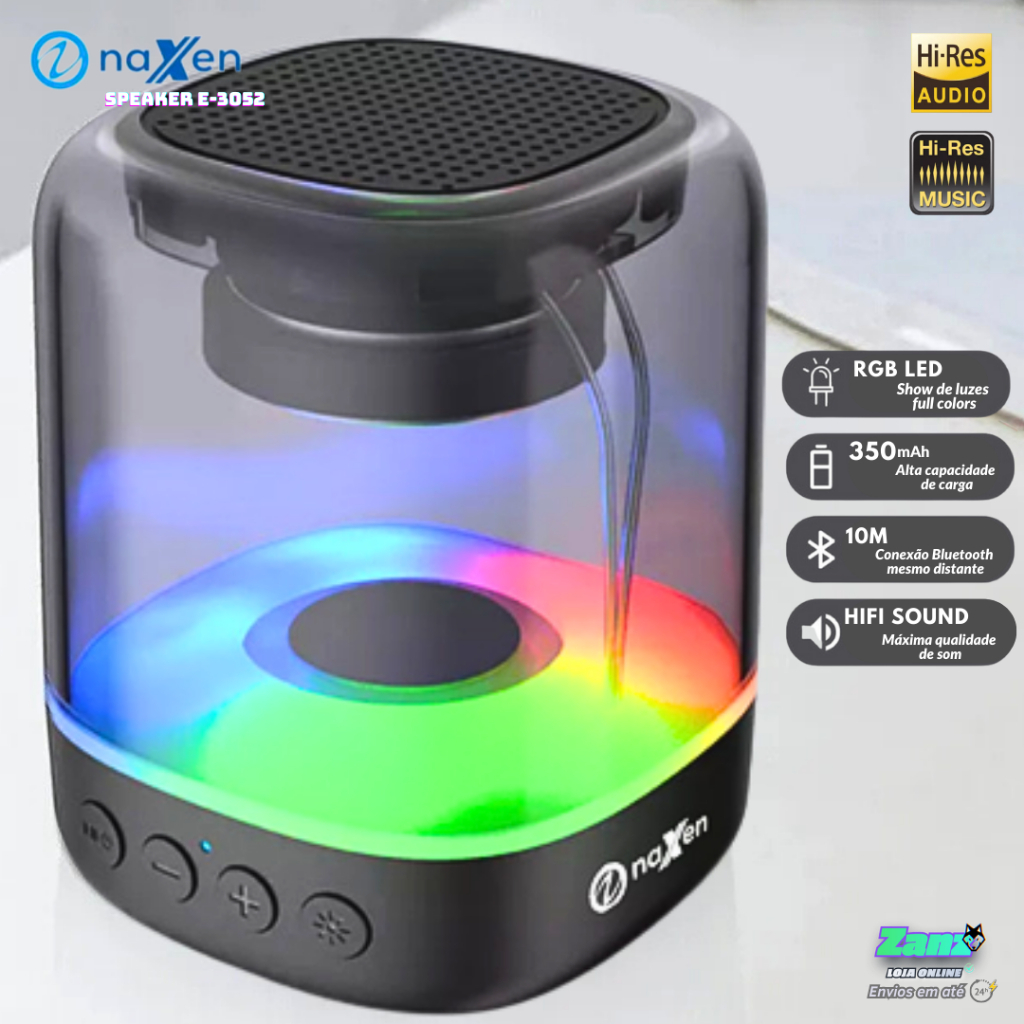 Caixa de Som Naxen Bluetooth 5.3 Speaker E-3052 Colors | Shopee Brasil