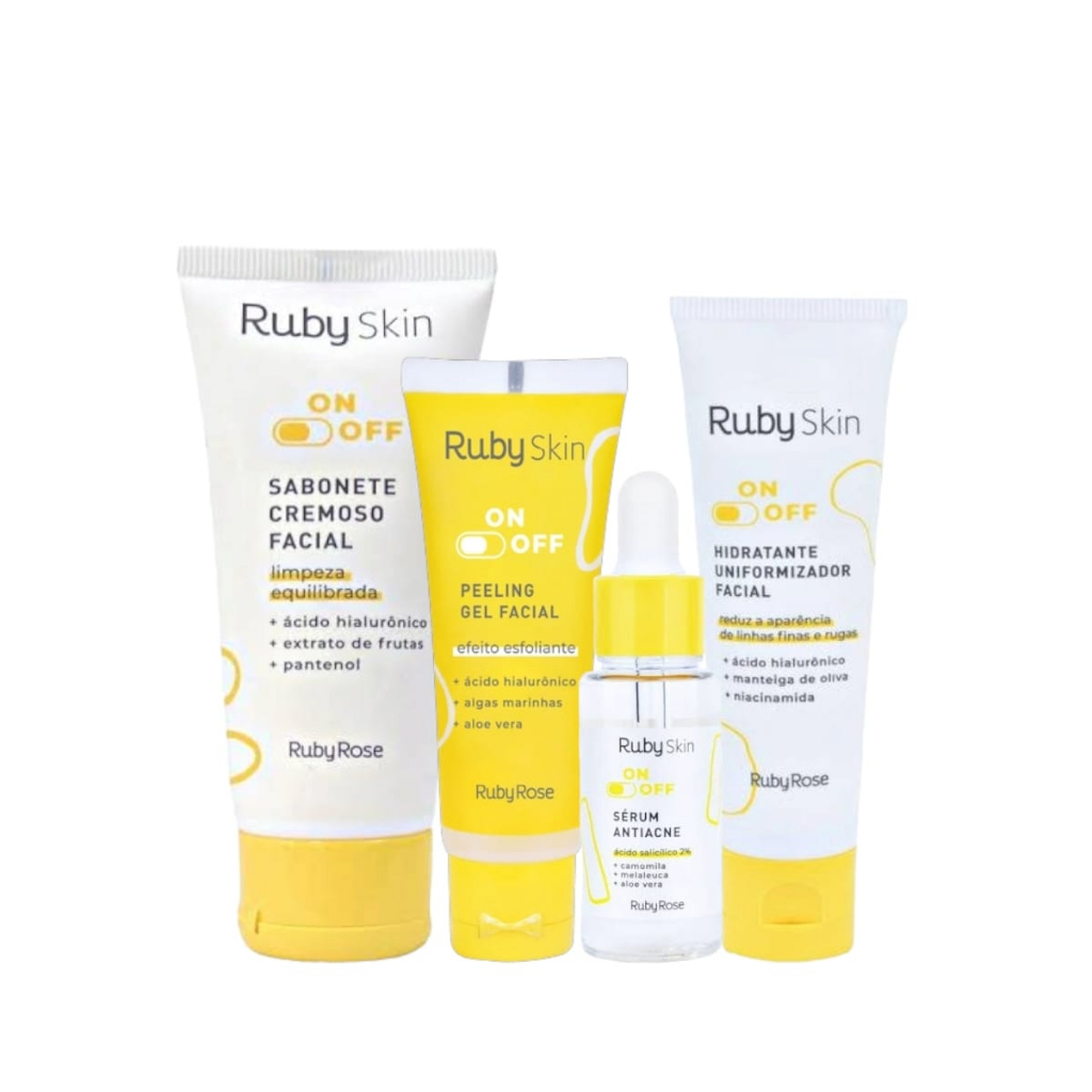 Kit facial skin care on+off Ruby Skin Ruby Rose | Shopee Brasil