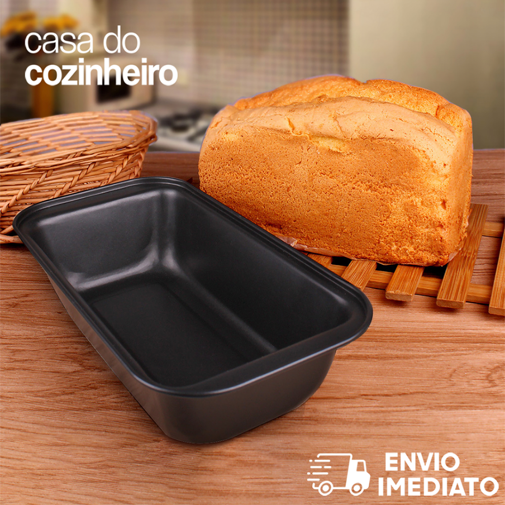 Kit Forma Assadeira Retangular para Pão e Bolo de Aço Antiaderente ...