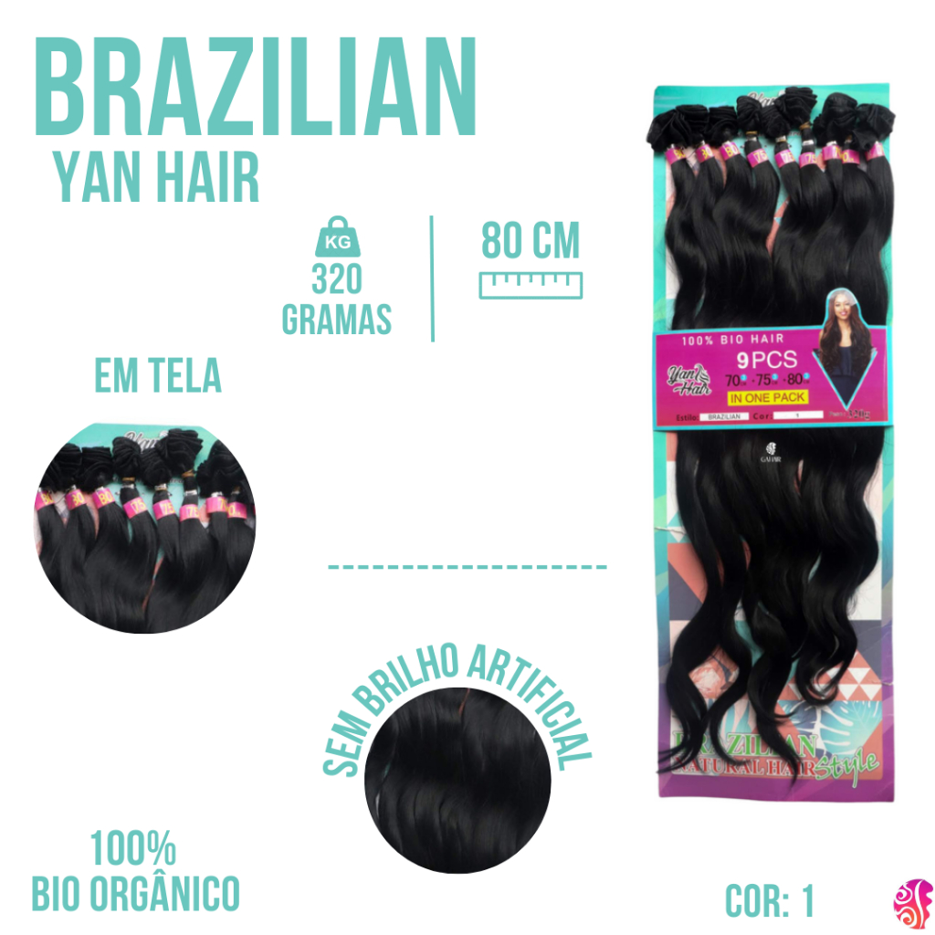 Cabelo Brazilian -Yan Hair- Liso Ondulado Sem Brilho Artificial Para ...